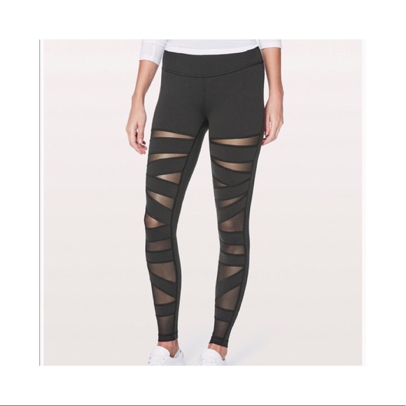 lululemon athletica | Pants & Jumpsuits | Lululemon Mesh Cutout Legging ...